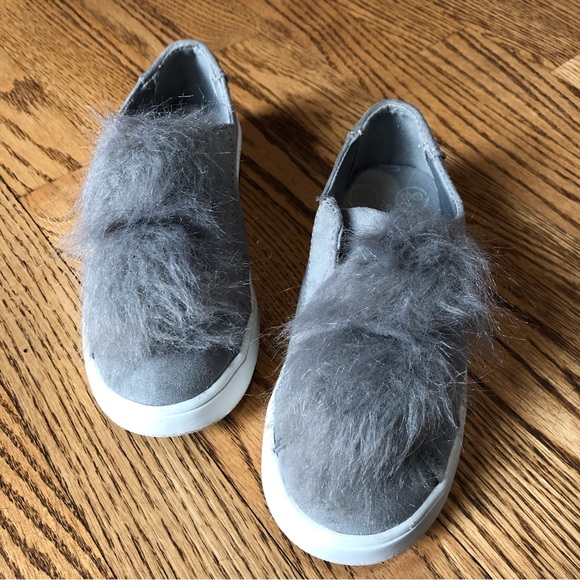 Stevies | Shoes | Stevies Slip On Shoes Grey With Grey Pom Poms | Poshmark